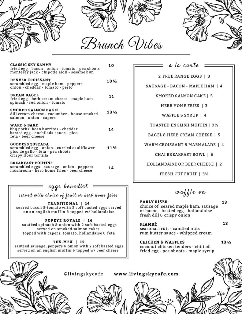 Menu – Living Sky Café