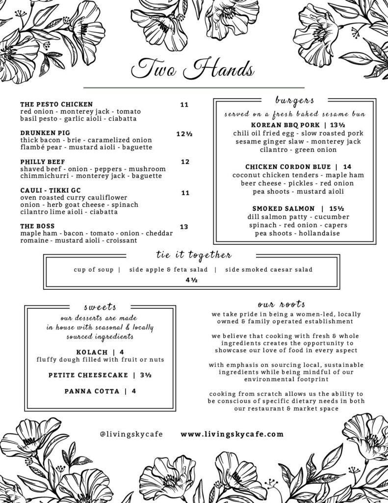 Menu – Living Sky Café