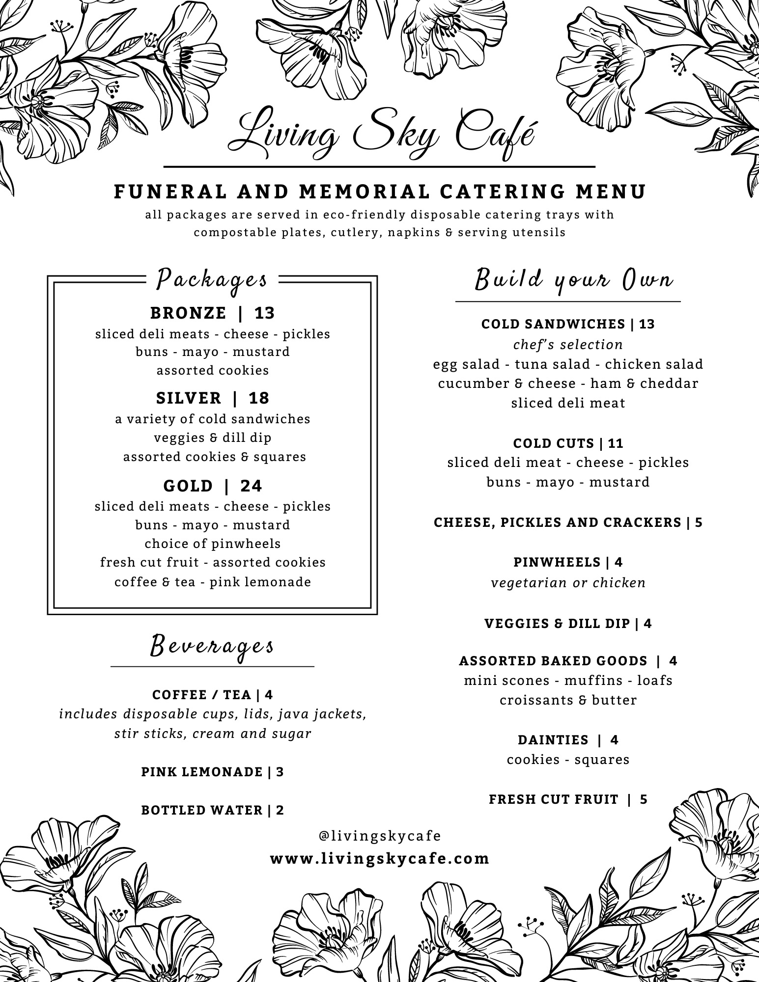 Funeral Catering - Living Sky Café